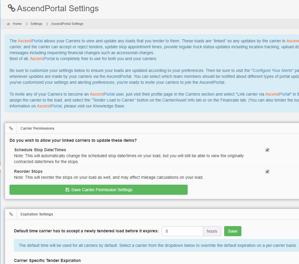 AscendPortal Setup and Configuration in AscendTMS - InMotion Global, Inc