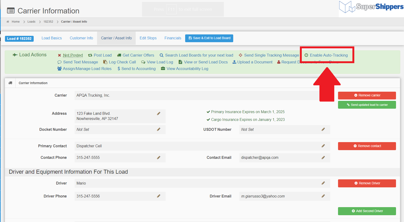 Trucker Tools' Load Track - InMotion Global, Inc