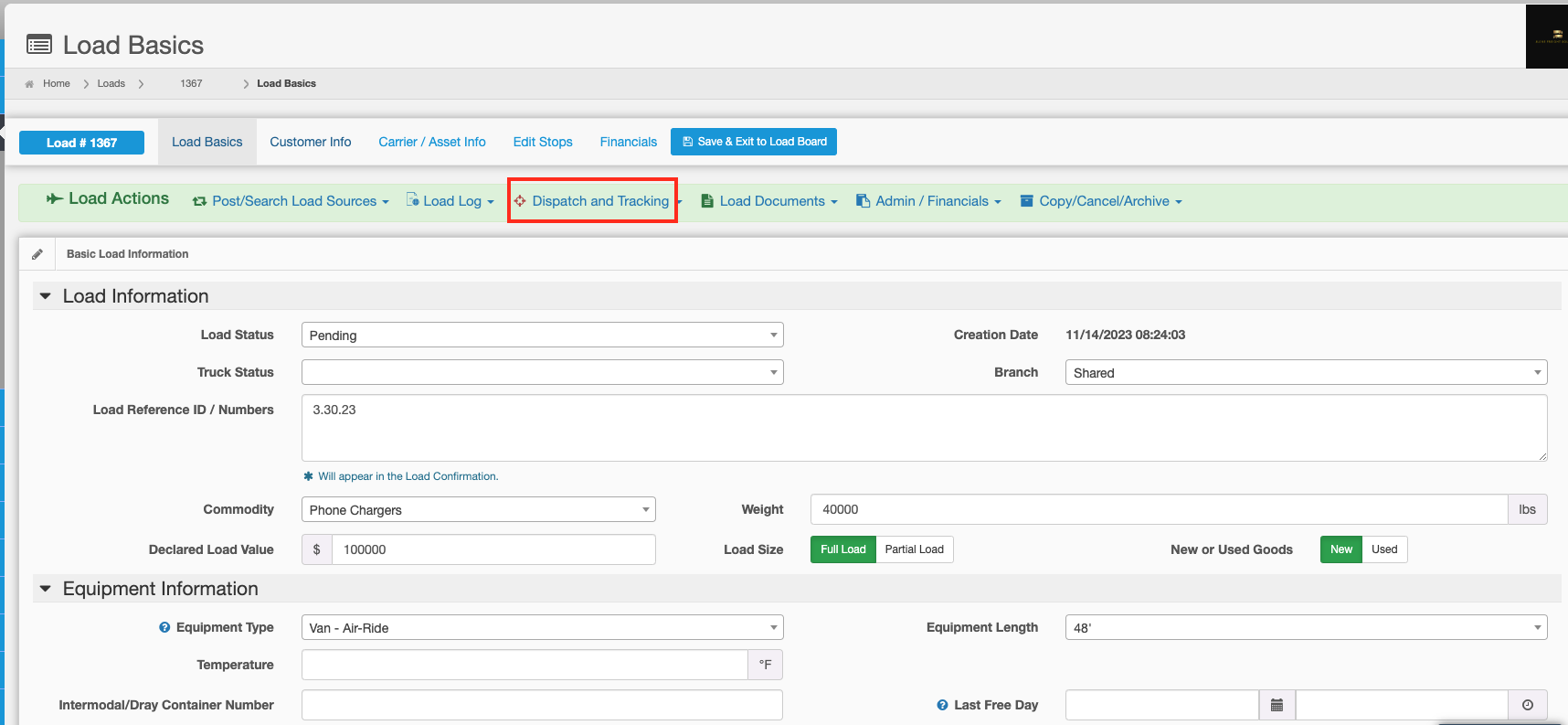 Trucker Tools' Load Track - InMotion Global, Inc